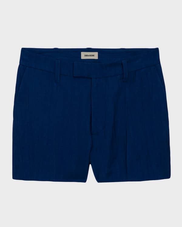 Iro Dorca Stripe Linen-Blend Shorts | Neiman Marcus