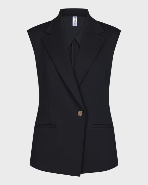 Theory Tailored Wool-Blend Stretch Vest | Neiman Marcus