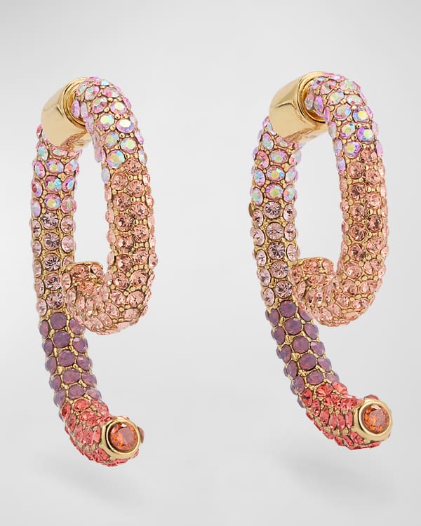 DEMARSON 12K Gold-Plated Sia Mini Pave Crystal Earrings | Neiman Marcus