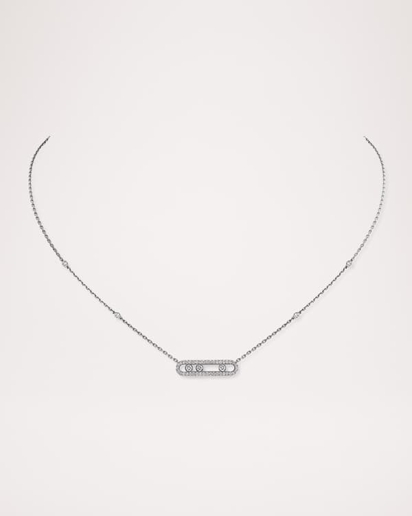 Messika Lucky Move 18k White Gold Diamond Necklace | Neiman Marcus