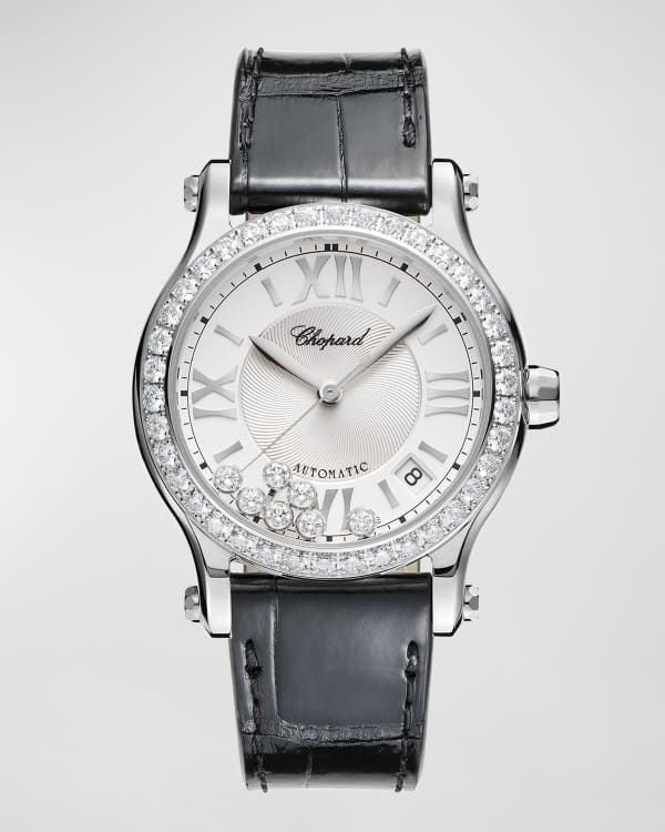Chopard Happy Sport 30mm 18K Rose Gold & Steel Diamond Bezel Watch ...