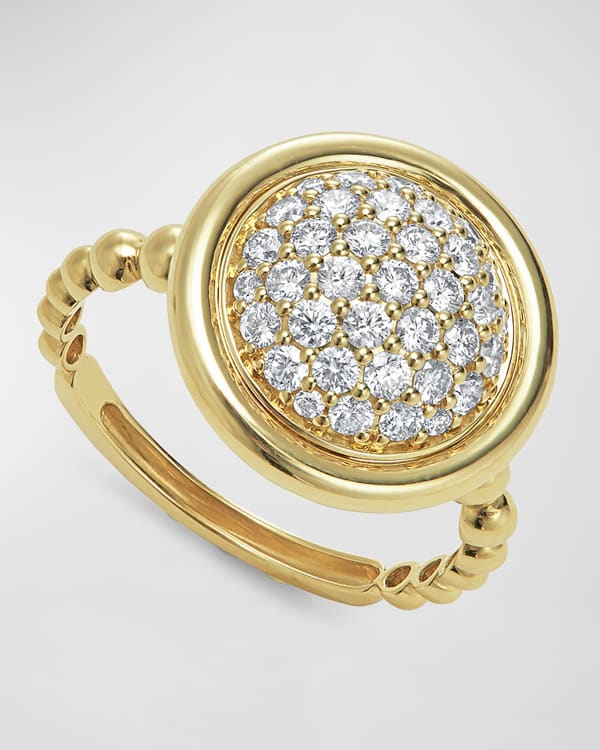 LAGOS Color Switch 18k Gold and Diamond Fluted Center Ceramic Ring Set ...