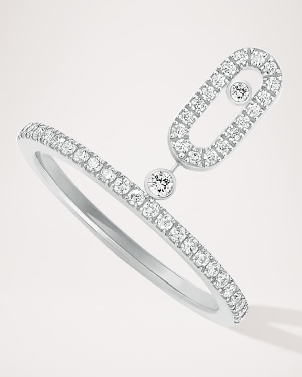 Messika Move Uno 18K White Gold Diamond Pavé Ring | Neiman Marcus