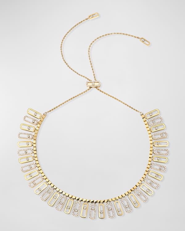 Messika Move Uno 18K White Gold Long Diamond Necklace | Neiman Marcus