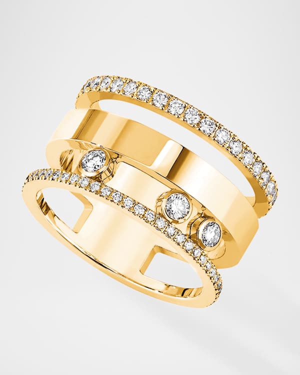 Messika Move Uno 18K White Gold Diamond Pavé Ring | Neiman Marcus