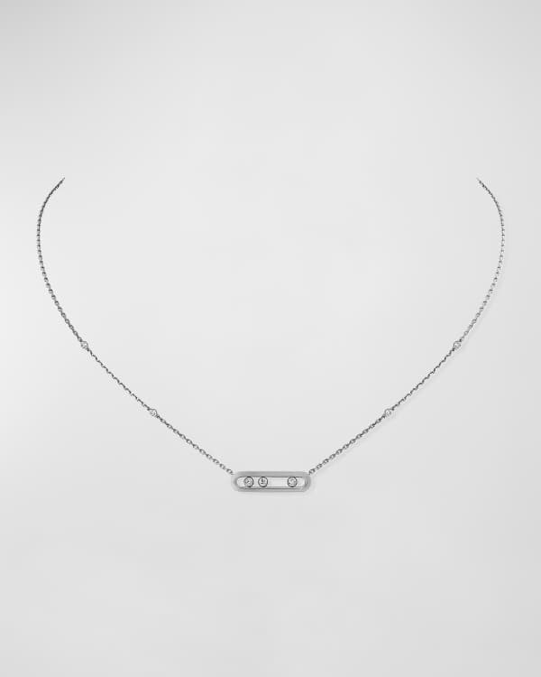 Messika Move Uno 18K White Gold Long Diamond Necklace | Neiman Marcus