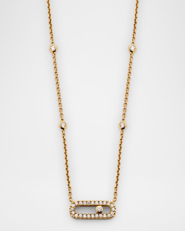 Messika Move 10th 18K White Gold Diamond Necklace | Neiman Marcus