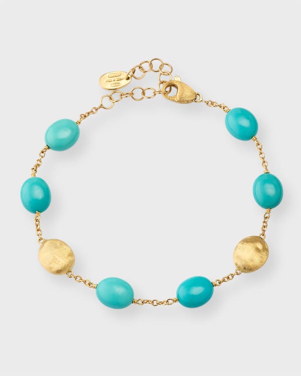 Verdura 18K Yellow Gold Turquoise Pebble Bracelet | Neiman Marcus
