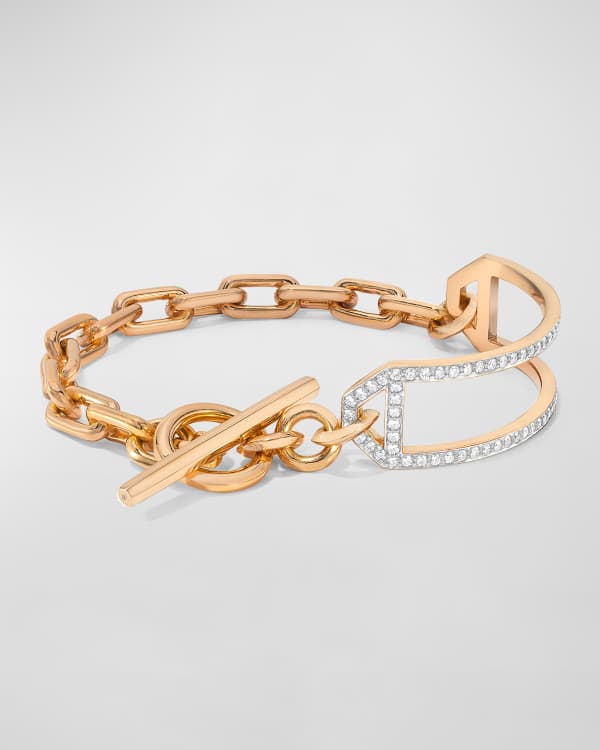 Walters Faith Rose Gold Diamond-Side Cuff Chain-Link Toggle Bracelet ...
