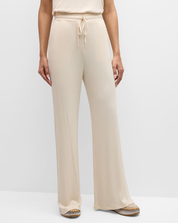 Splendid Addie Cropped Wide-Leg Cotton Pants | Neiman Marcus