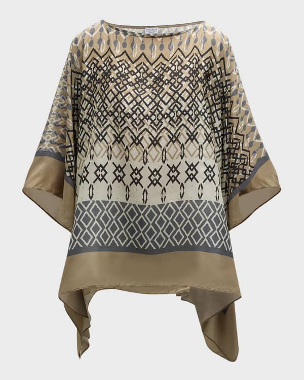 Etro Silk Triangular Poncho | Neiman Marcus
