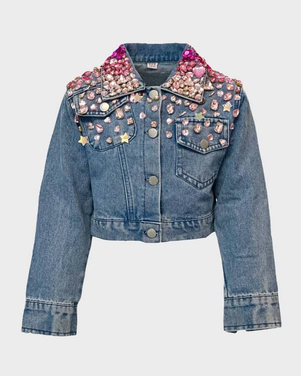 Lola + The Boys Girl's Happy Daisy Rainbow Sequin Bomber Jacket, Size 2-14 | Neiman Marcus