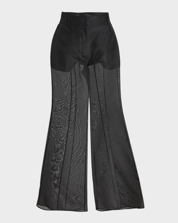 Ralph Lauren Collection High-Rise Feather Embellished Sheer Straight ...