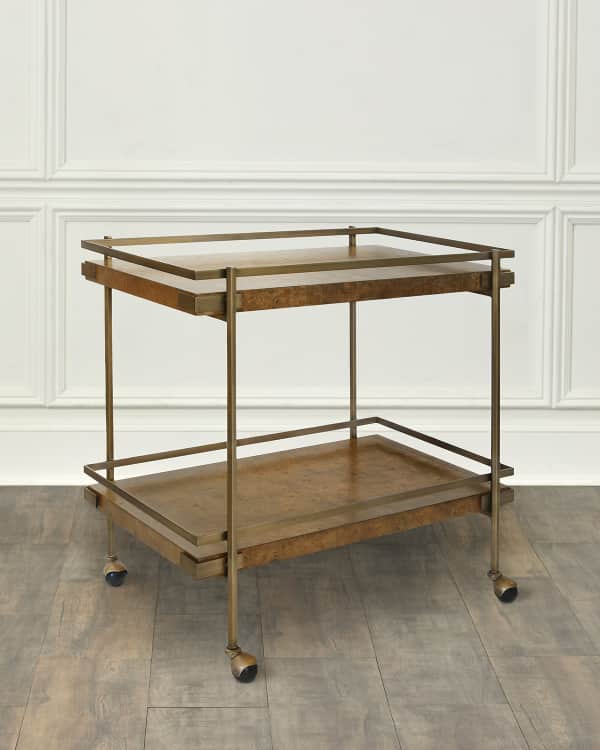Worlds Away Brocke Fluted Bar Cart | Neiman Marcus