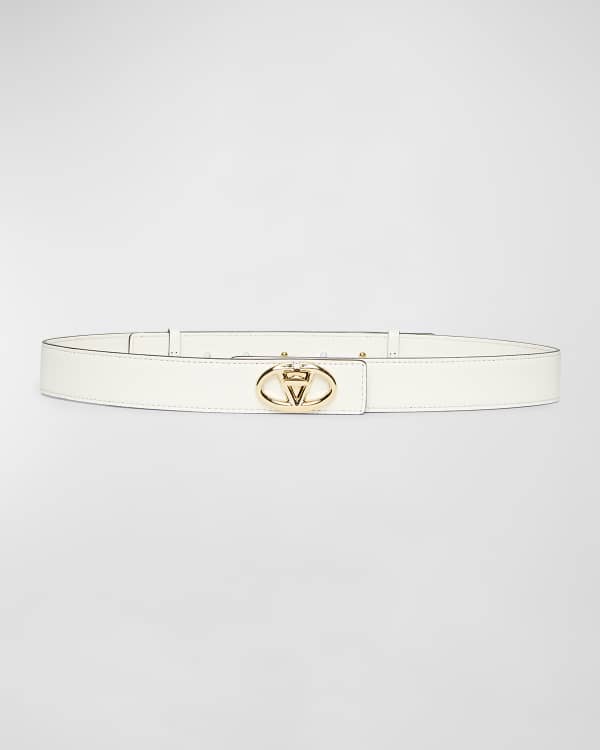 Valentino V-Logo Chain Leather Belt | Neiman Marcus