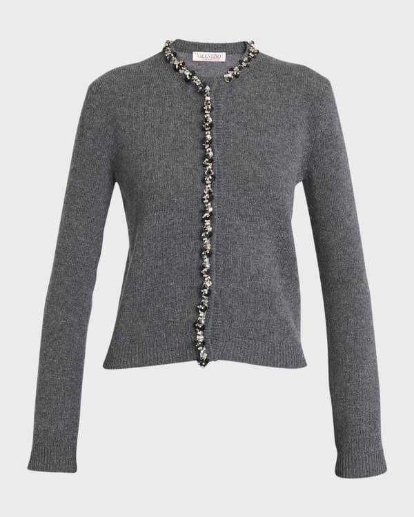 Balmain Contrast-Trim Cardigan with Four Pocket Detail | Neiman Marcus