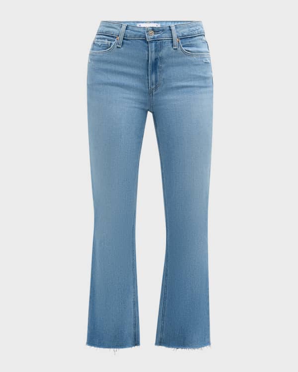 PAIGE Claudine Relaxed Flare Raw Hem Jeans | Neiman Marcus