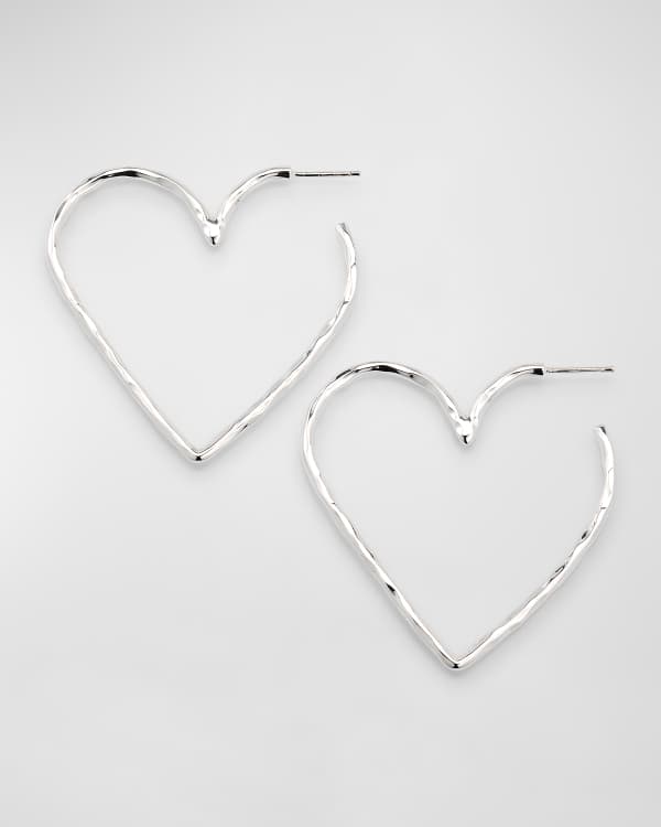 NEST Jewelry Hammered Silver Hoop Earrings | Neiman Marcus