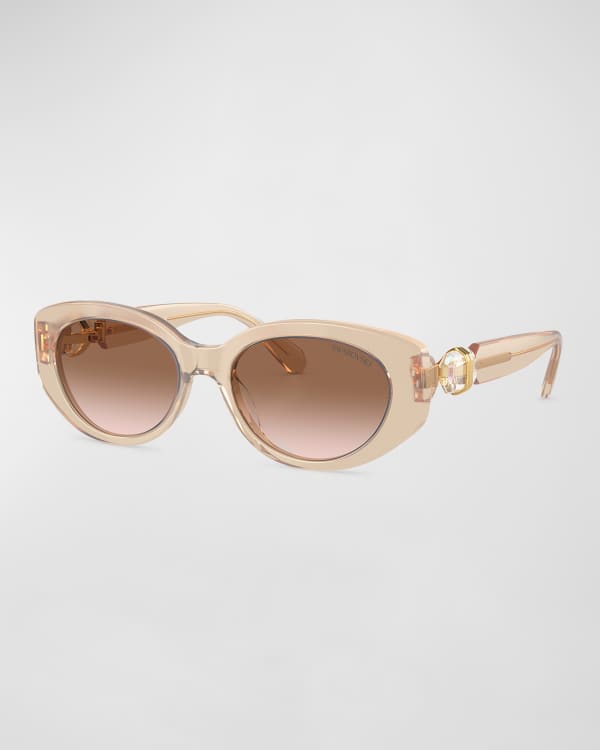 SWAROVSKI Crystal-Embellished Metal Cat-Eye Sunglasses | Neiman Marcus