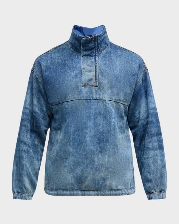 Diesel Men's D-Krib-Ne Washed Denim Sweatshirt | Neiman Marcus