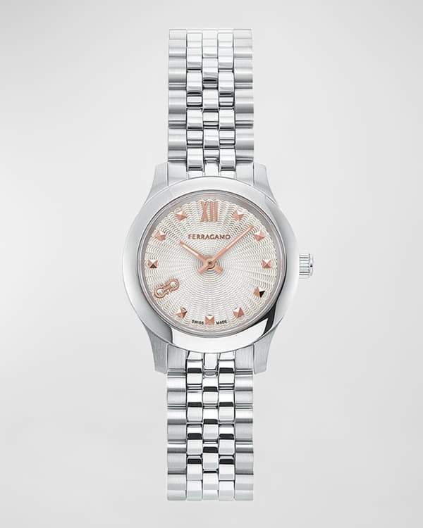 Ferragamo 25mm Ferragamo Duo Mini Watch with Silver Dial, Two Tone ...