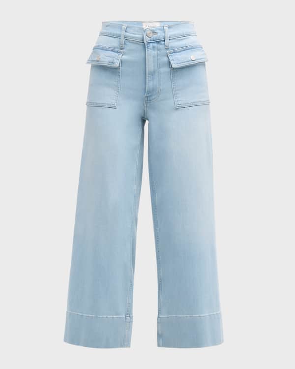 FRAME 70s Cuffed Crop Straight Jeans | Neiman Marcus