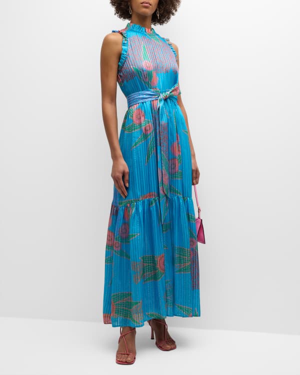 Shoshanna Smocked Off Shoulder Floral Print Maxi Dress Neiman Marcus