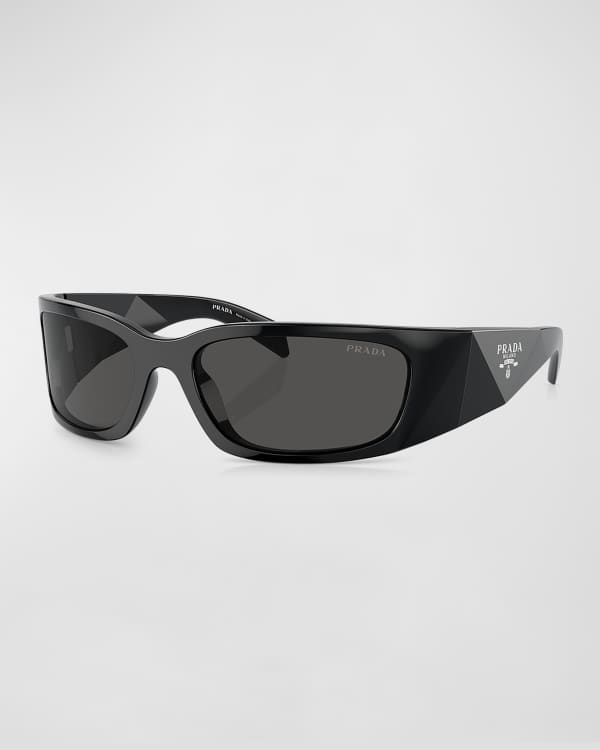 Prada Men's Geometric Rectangle Acetate Sunglasses | Neiman Marcus