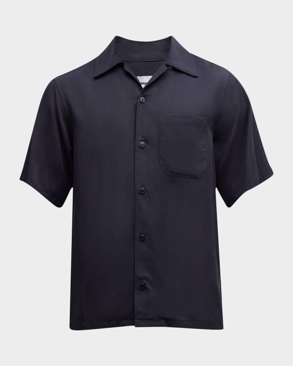 JW Anderson Men's Denim Polo Shirt | Neiman Marcus