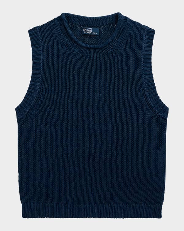 Polo Ralph Lauren Linen-Cotton Sleeveless Sweater Tank | Neiman Marcus