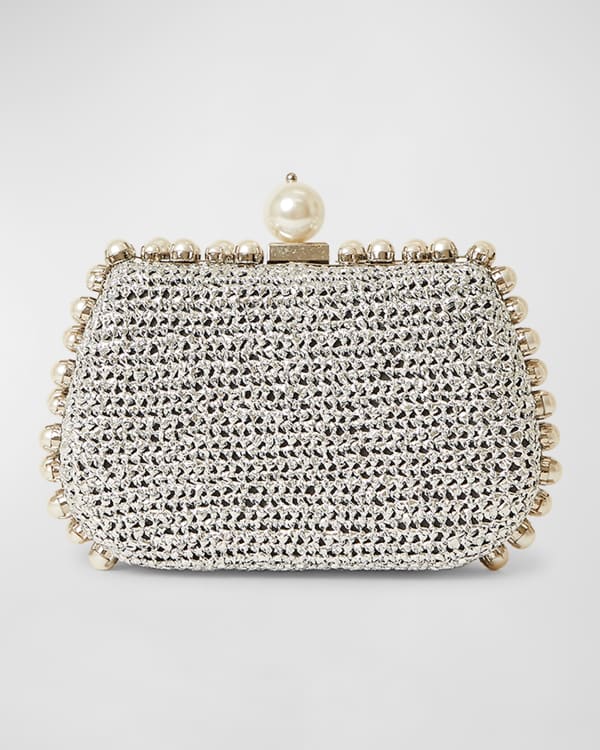 BTB Los Angeles Page Pearly Floral Clutch Bag | Neiman Marcus