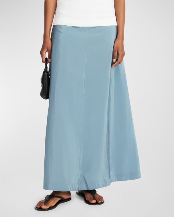 Xirena Spence Button-Front Denim A-Line Maxi Skirt | Neiman Marcus