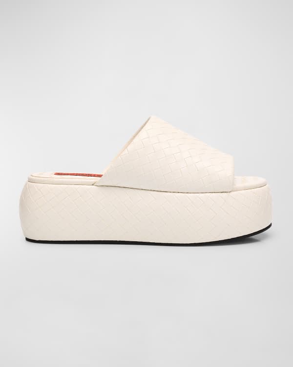 SIMONMILLER Cloudy Vegan Metallic Platform Slide Sandals | Neiman Marcus