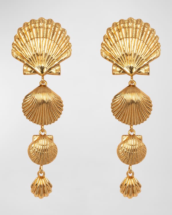 Sequin Shell Earrings | Neiman Marcus