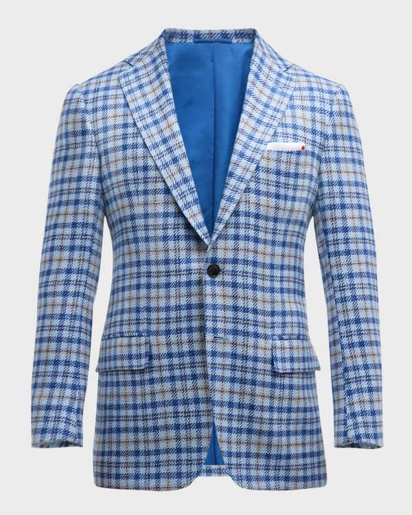 Kiton Men's Cashmere Check Sport Coat | Neiman Marcus