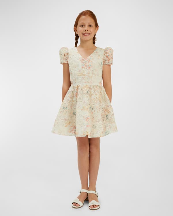 Bardot Junior Girl's Ambrosia Embroidered Open-Back Tiered Floral Mini ...