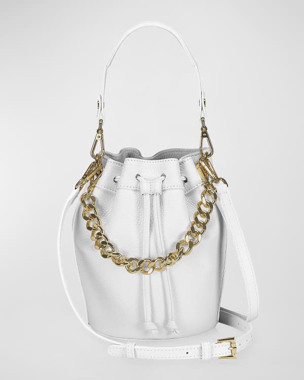 Rebecca Minkoff Chain Drawstring Denim Bucket Bag | Neiman Marcus