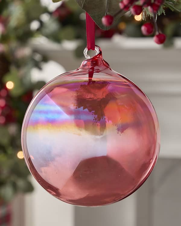 Jim Marvin Bubblegum Glass Ball Ornament, Mint Green | Neiman Marcus