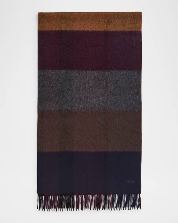 Neiman Marcus Men's Herringbone Cashmere Scarf | Neiman Marcus