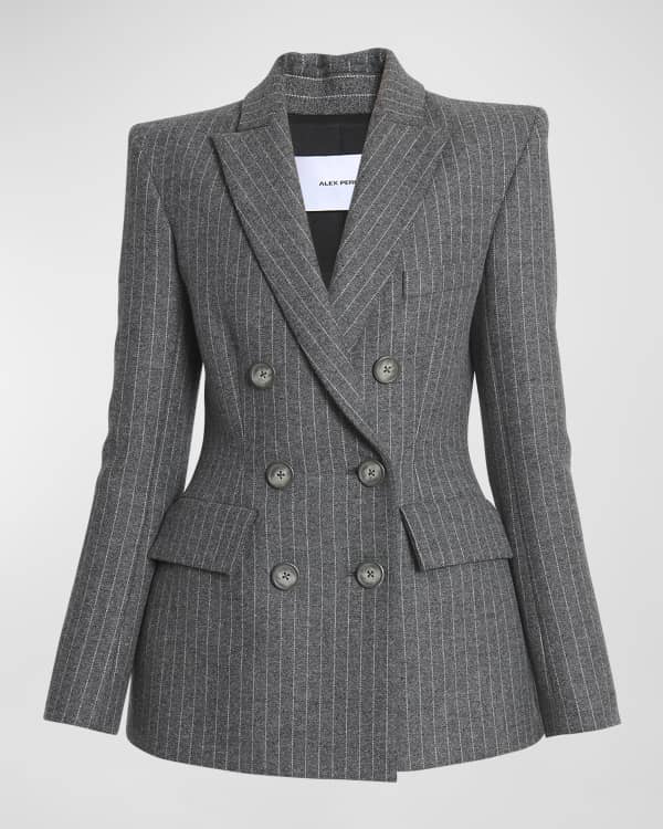 Alex Perry Wells Double-Breasted Satin Blazer | Neiman Marcus