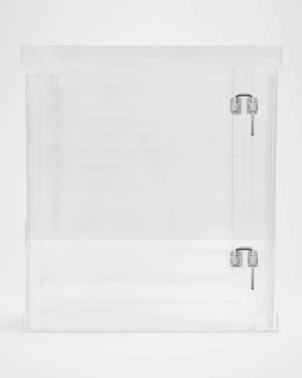 HIDDIN Large Clear View Pet Crate with Gold Latch | Neiman Marcus