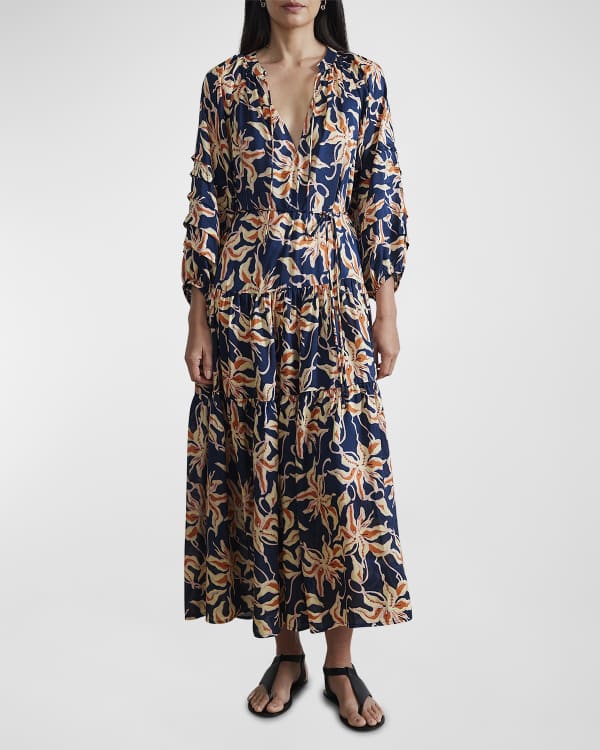 Shoshanna Smocked Off Shoulder Floral Print Maxi Dress Neiman Marcus