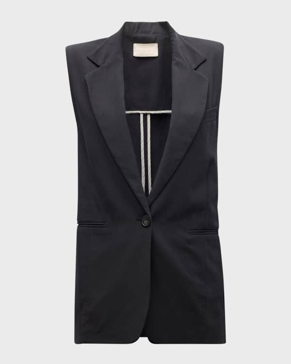 Vanessa Bruno Christen Single-Button Cotton-Linen Vest | Neiman Marcus