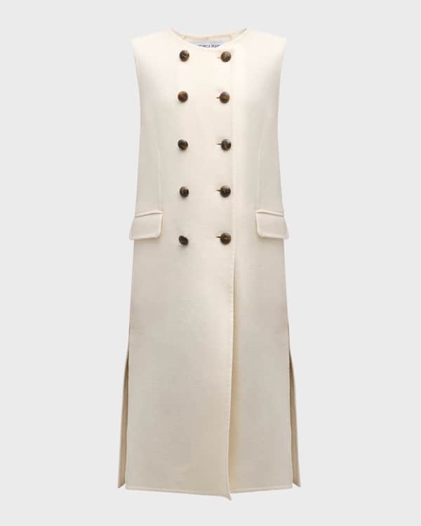 BITE Studios Melton Long Collared Wool Vest | Neiman Marcus