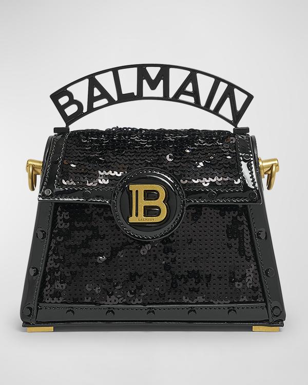 Balmain Jolie Madam Small Top-Handle Bag in Quilted Faux Leather ...