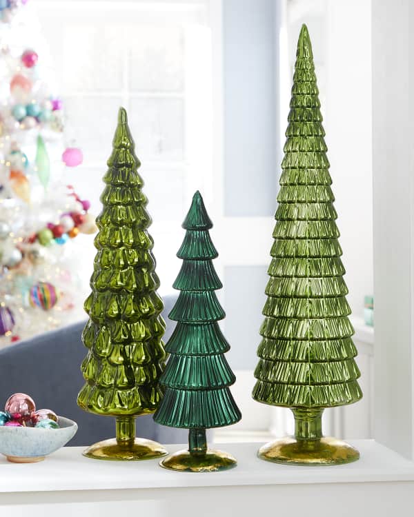 Glitterville Rainbow Christmas Trees, Set of 12 | Neiman Marcus