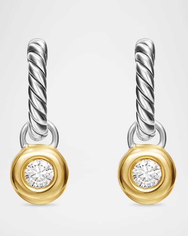 David Yurman Petite Interchangeable Pave Heart Earrings in 18K Gold with Diamonds, 16.4mm ...