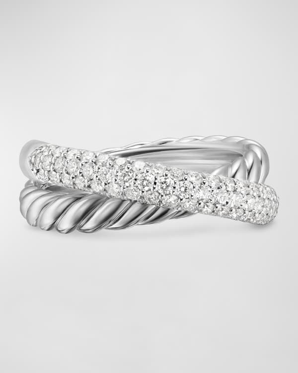 David Yurman DY Bold Crossover 2-Row Ring in 18K Gold with Diamonds, 7 ...