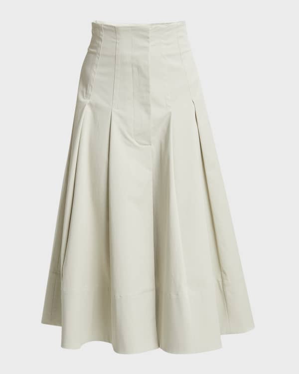 Max Mara Editore Drawstring Satin Midi Skirt | Neiman Marcus