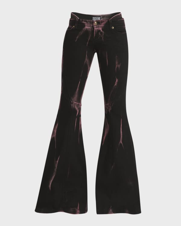 Retrofete Moore Crystal Mid-Rise Flare Denim Jeans | Neiman Marcus
